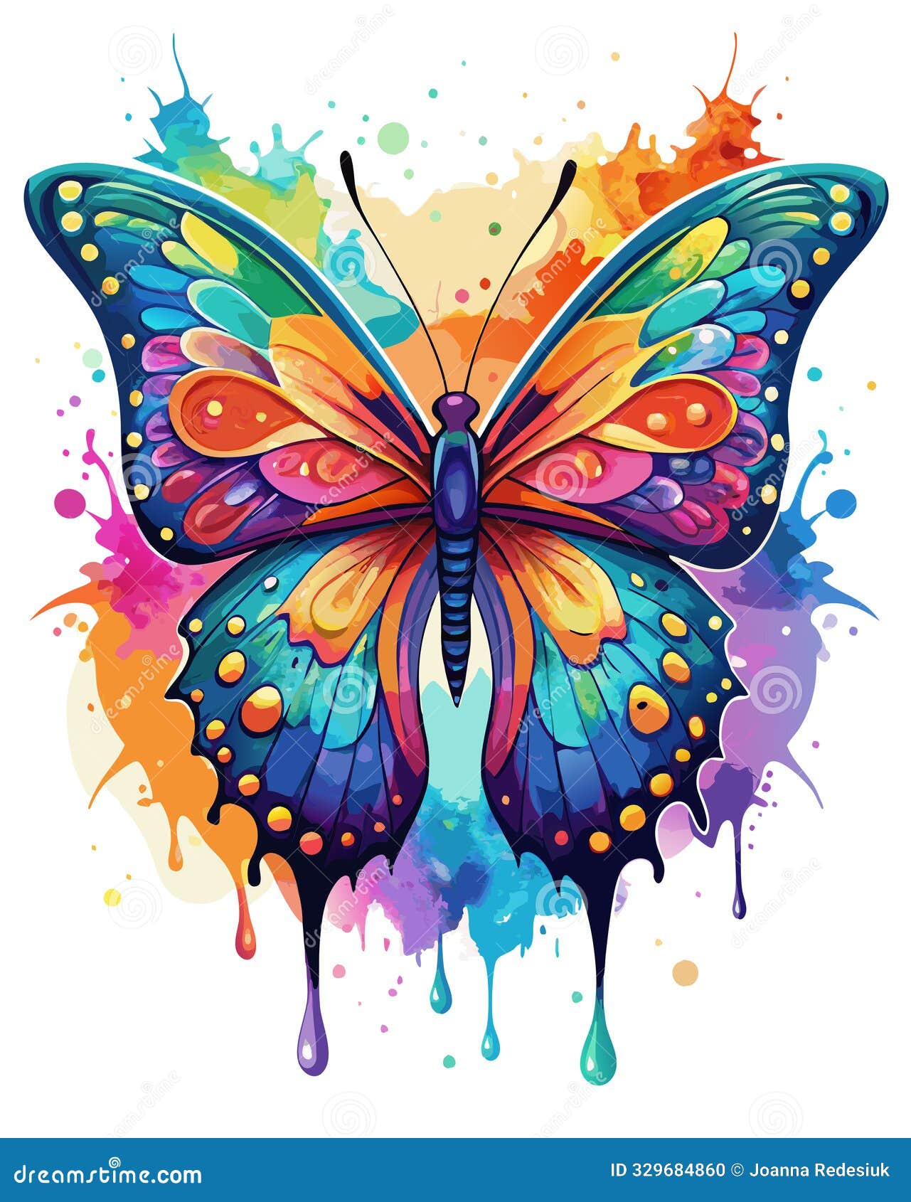 A Multicolored Butterfly with Intricate Wing Patterns Stock ...