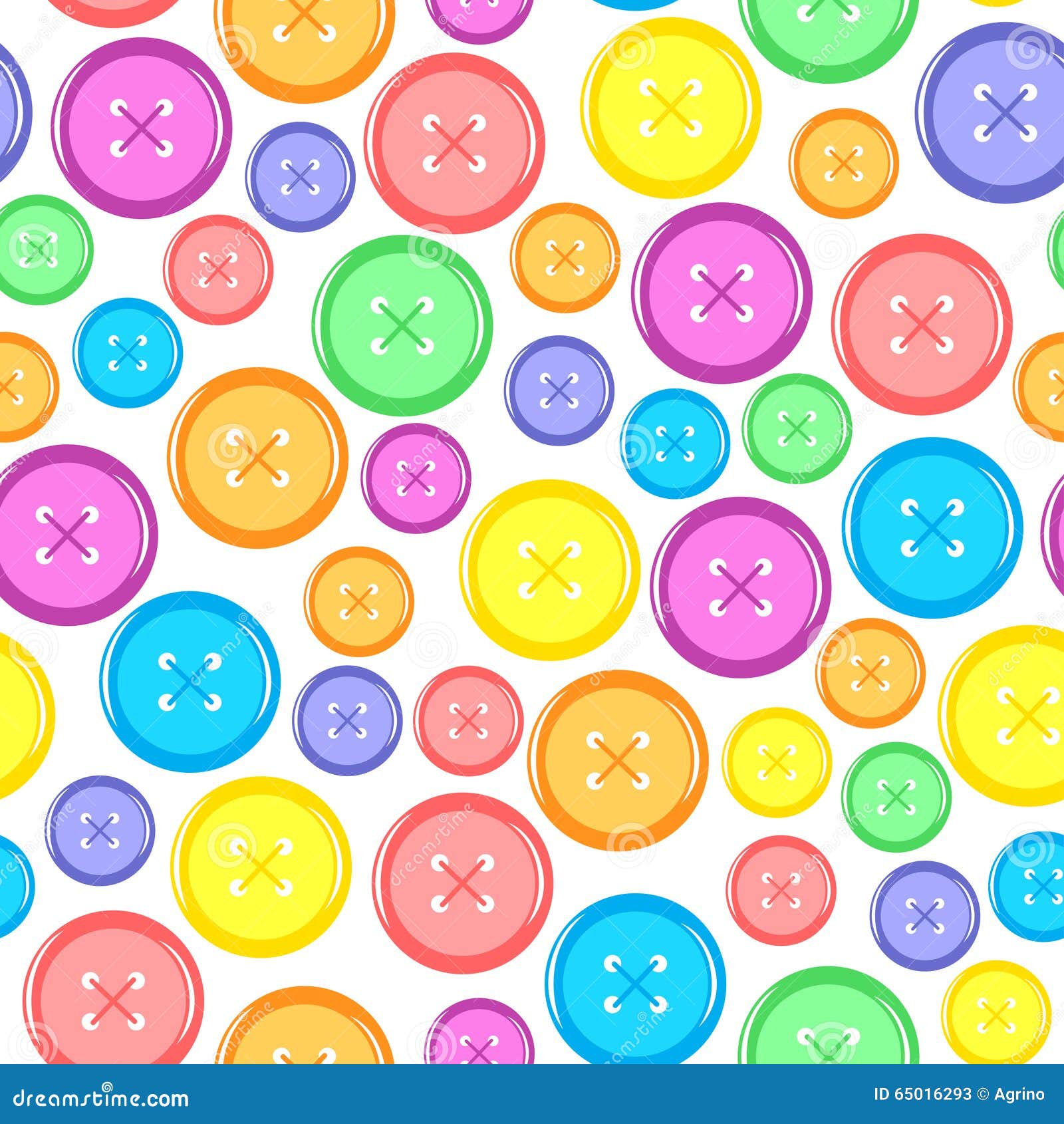 Multicolored Button Pattern Seamless Stock Vector - Illustration of ...
