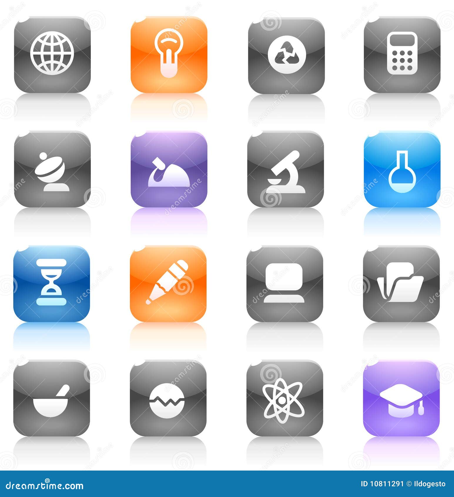 Multicolored Buttons for Science Stock Vector - Illustration of planet ...