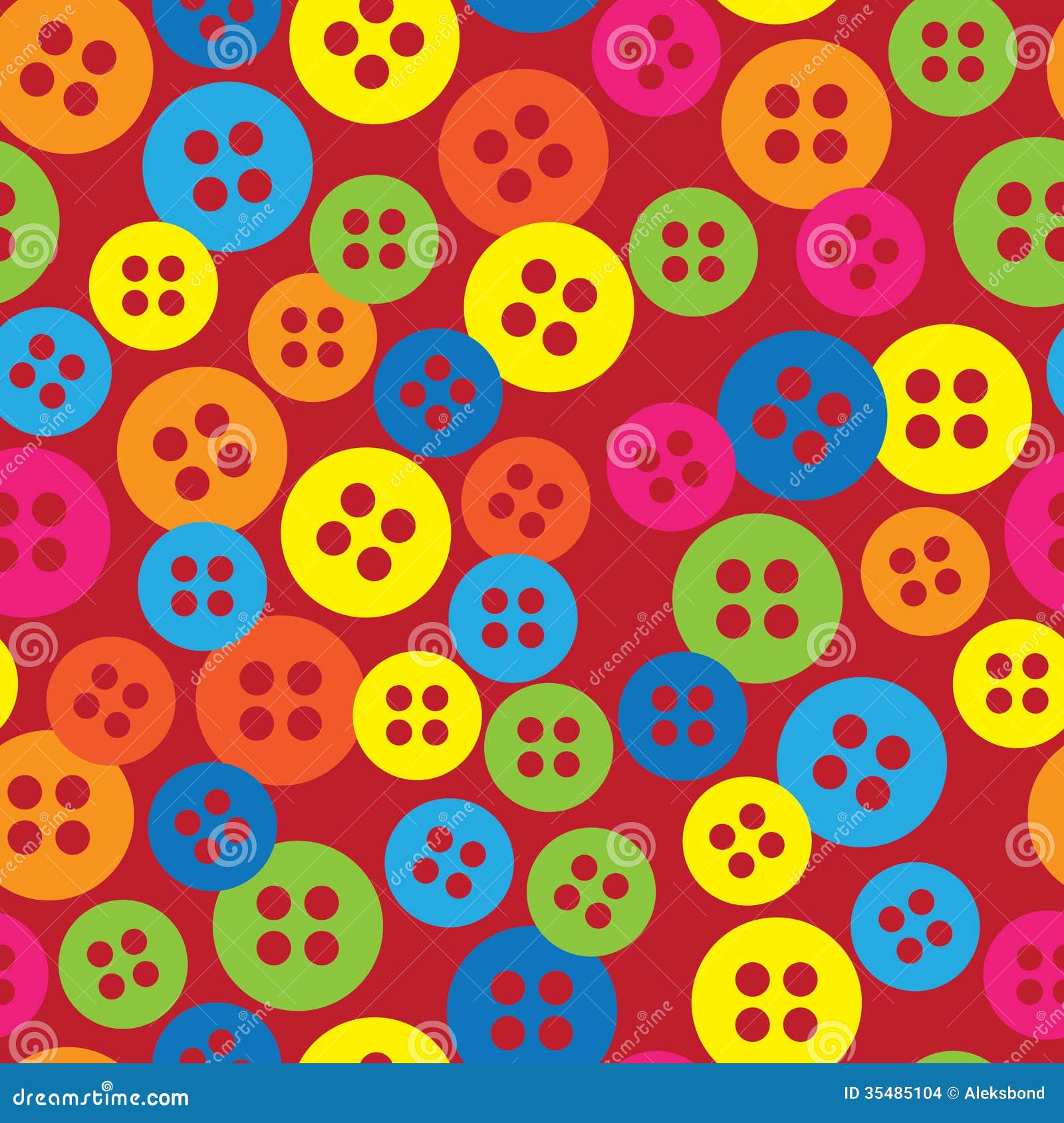 Multicolored Buttons of Seamless Pattern Stock Vector - Illustration of ...