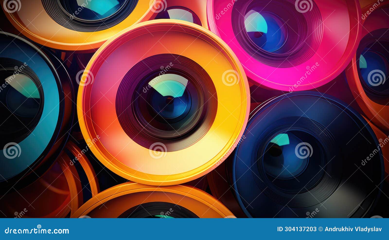 Multicolored Camera Lens Background, Abstract Illustration Stock ...