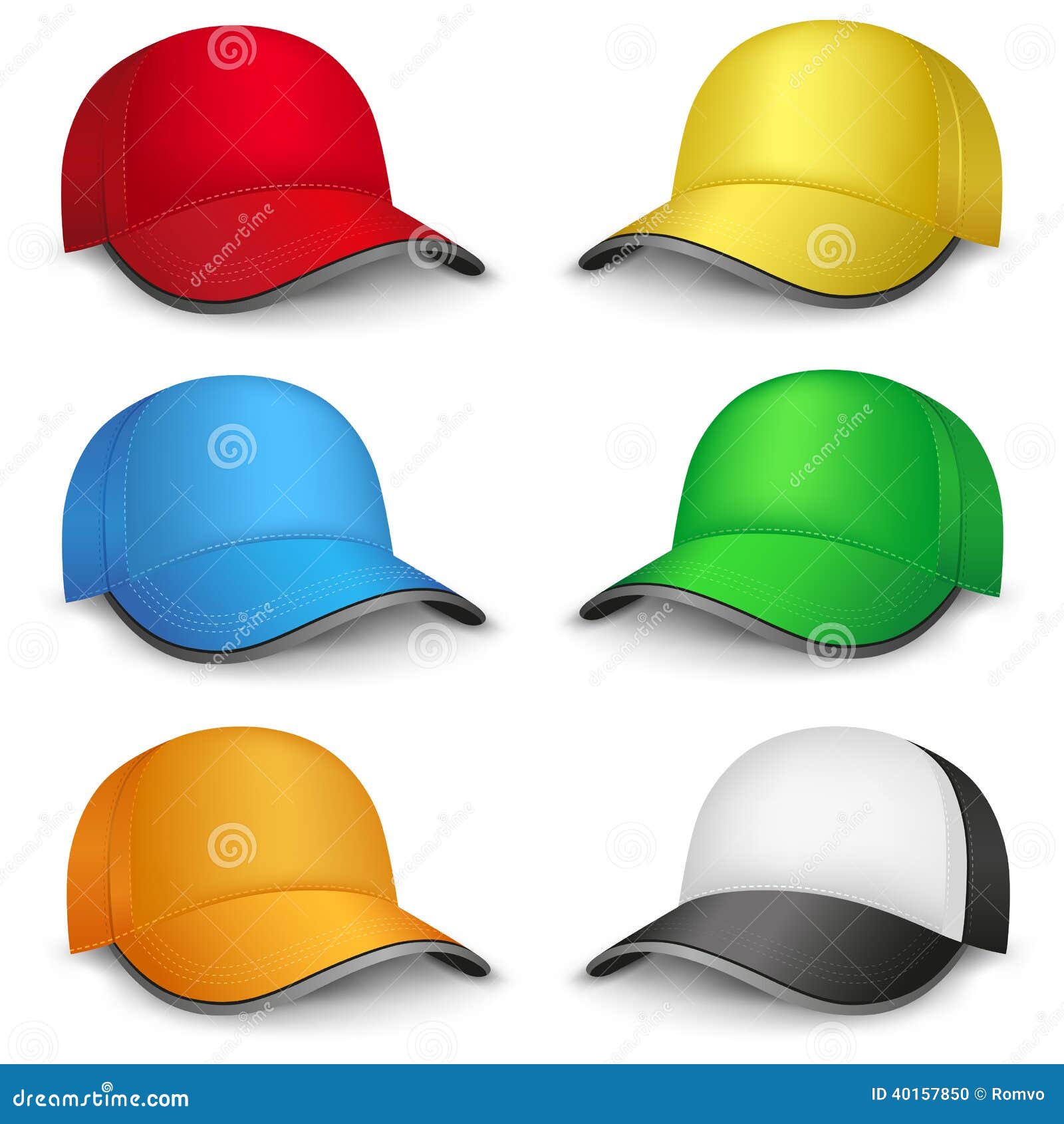 Multicolored caps stock vector. Illustration of advertisement - 40157850