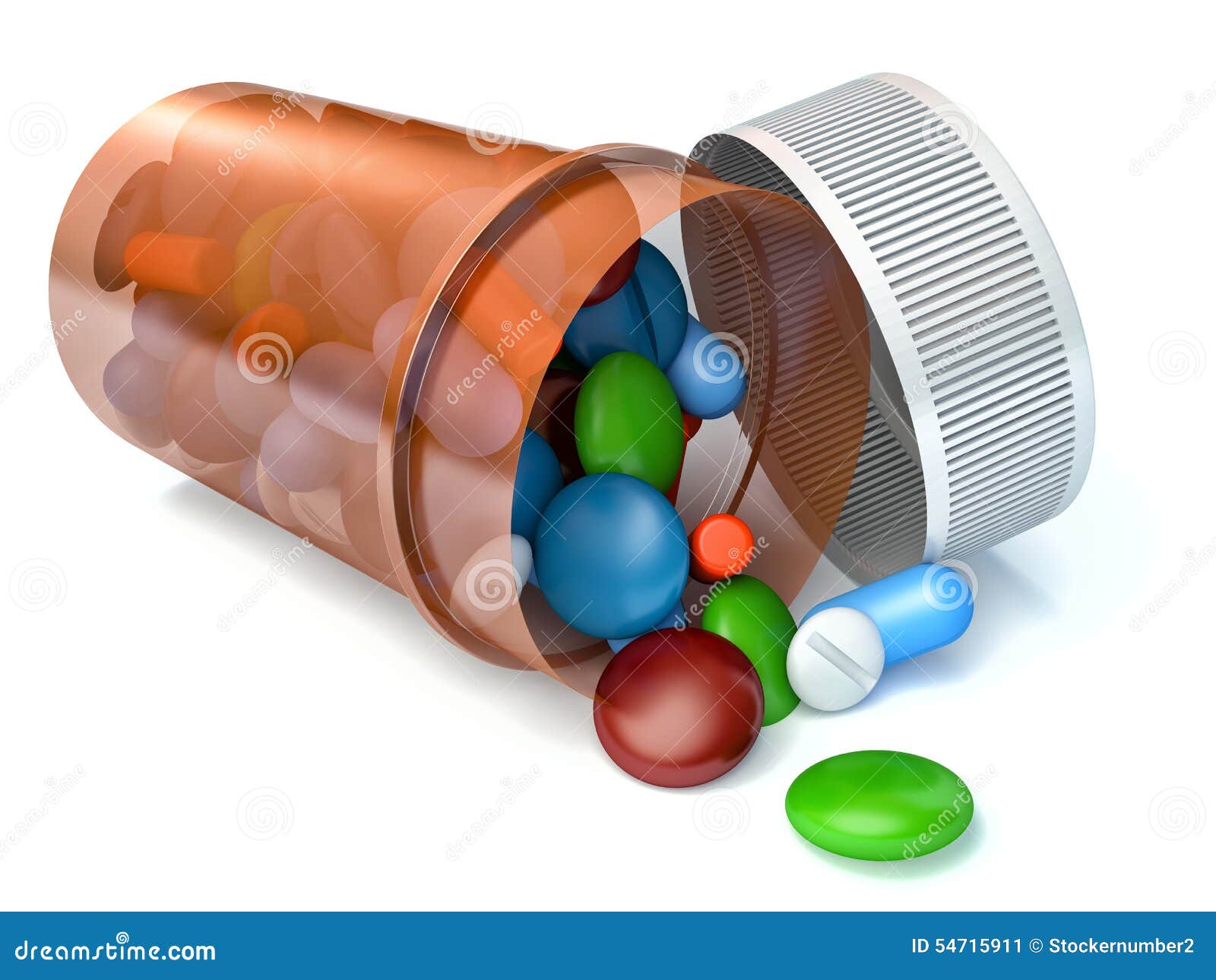 Multicolored Capsules Die Uit Plastic Fles Morsen Stock Illustratie ...