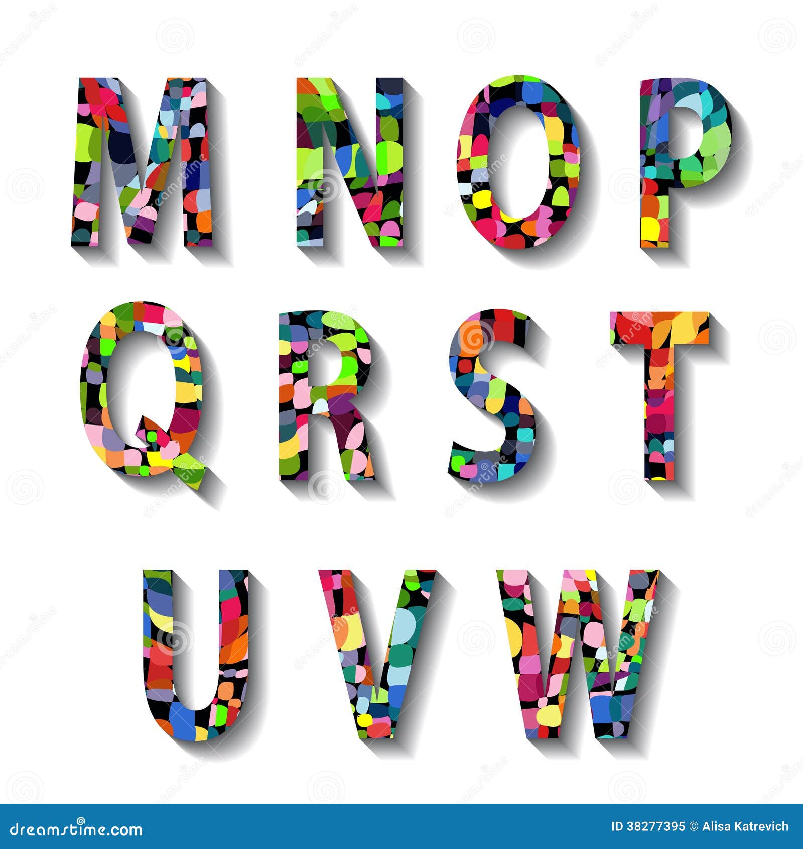 Multicolored Carnival Alphabet with Numbers Stock Vector - Illustration ...