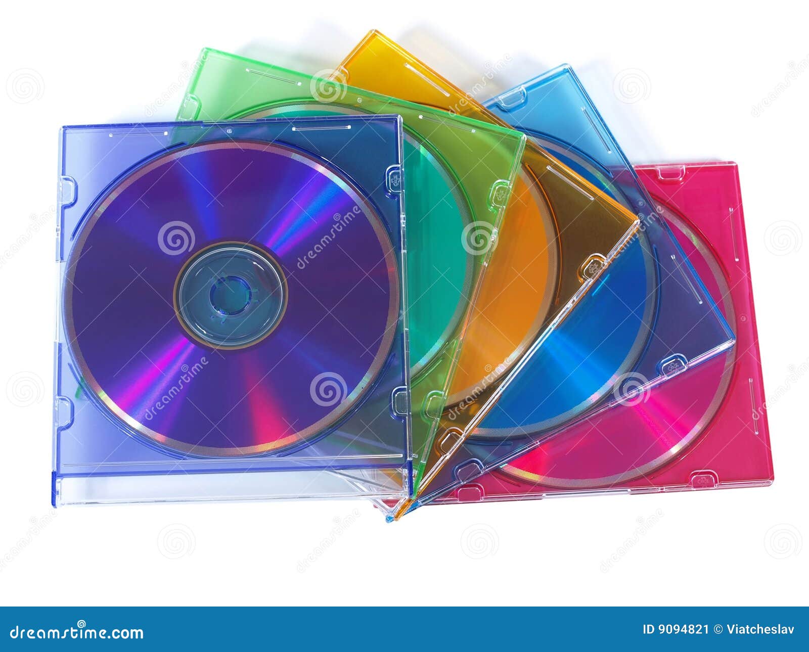 Multicolored CD, DVD Disks in Color Boxes Stock Image - Image of yellow ...