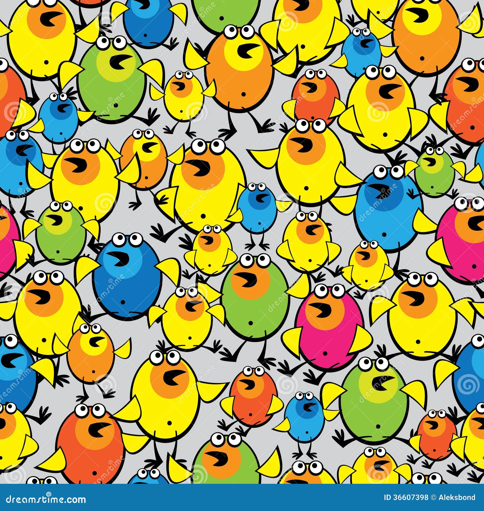 Multicolored Chickens on Seamless Pattern Stock Vector - Illustration ...