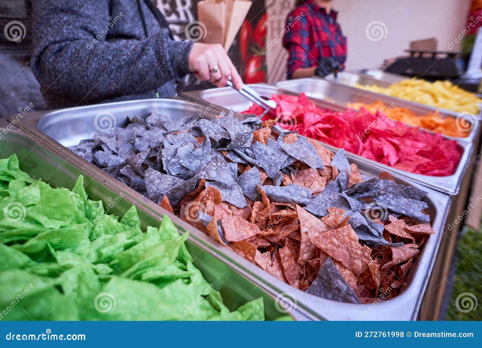 Multicolored Chips. Chips with Dye. Sale of Chips of Different Colors ...