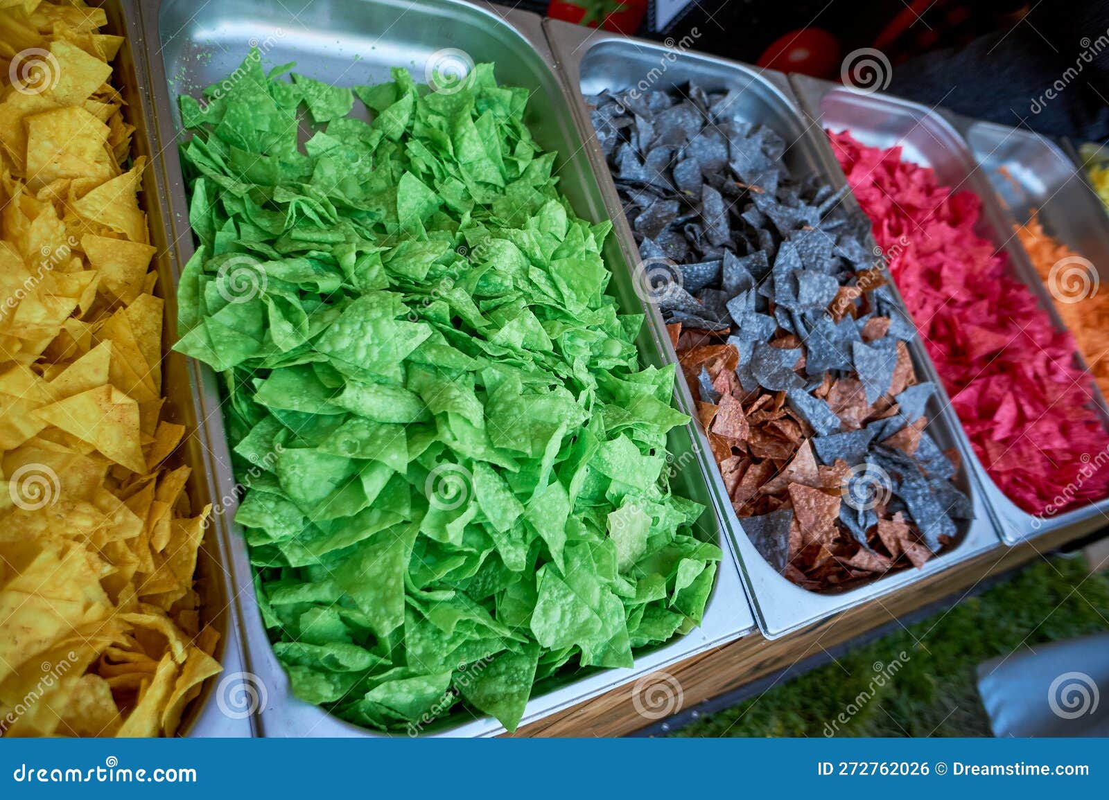 Multicolored Chips. Chips with Dye. Sale of Chips of Different Colors ...