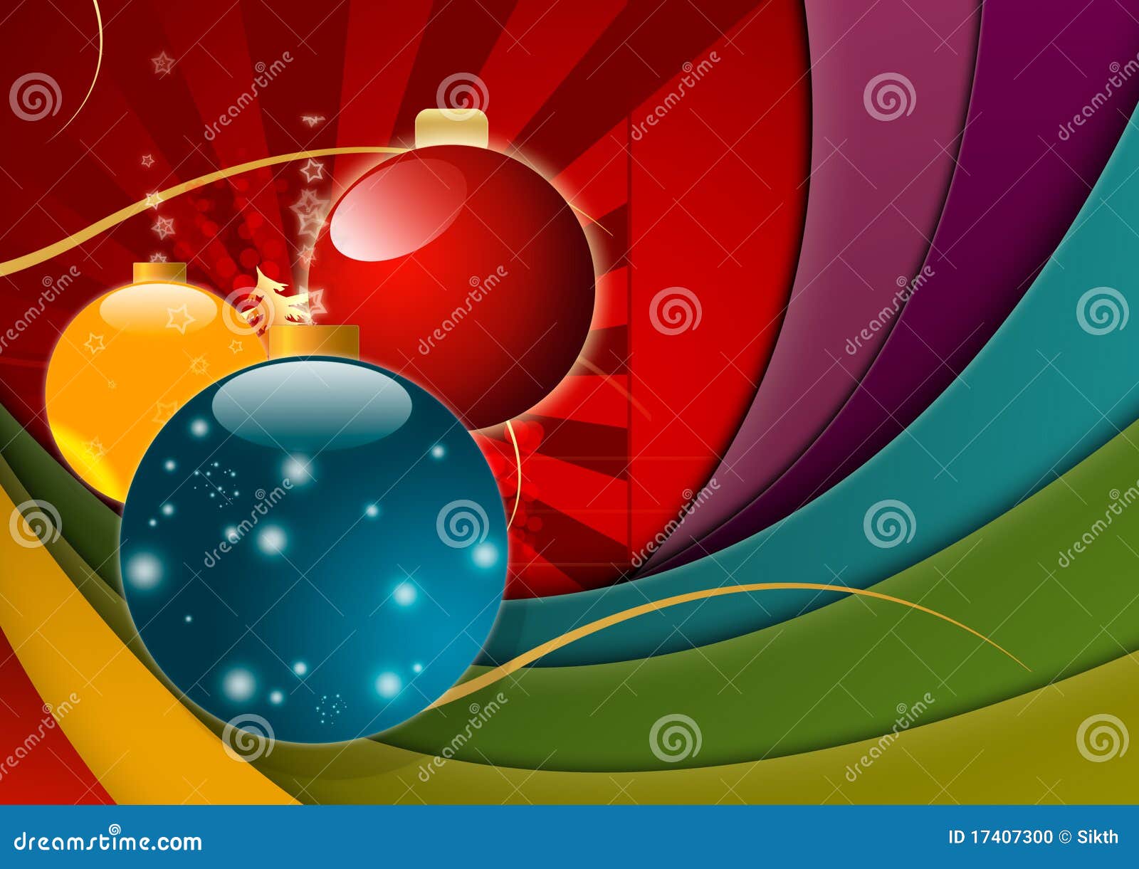 Multicolored Christmas Background Stock Illustration - Illustration of ...