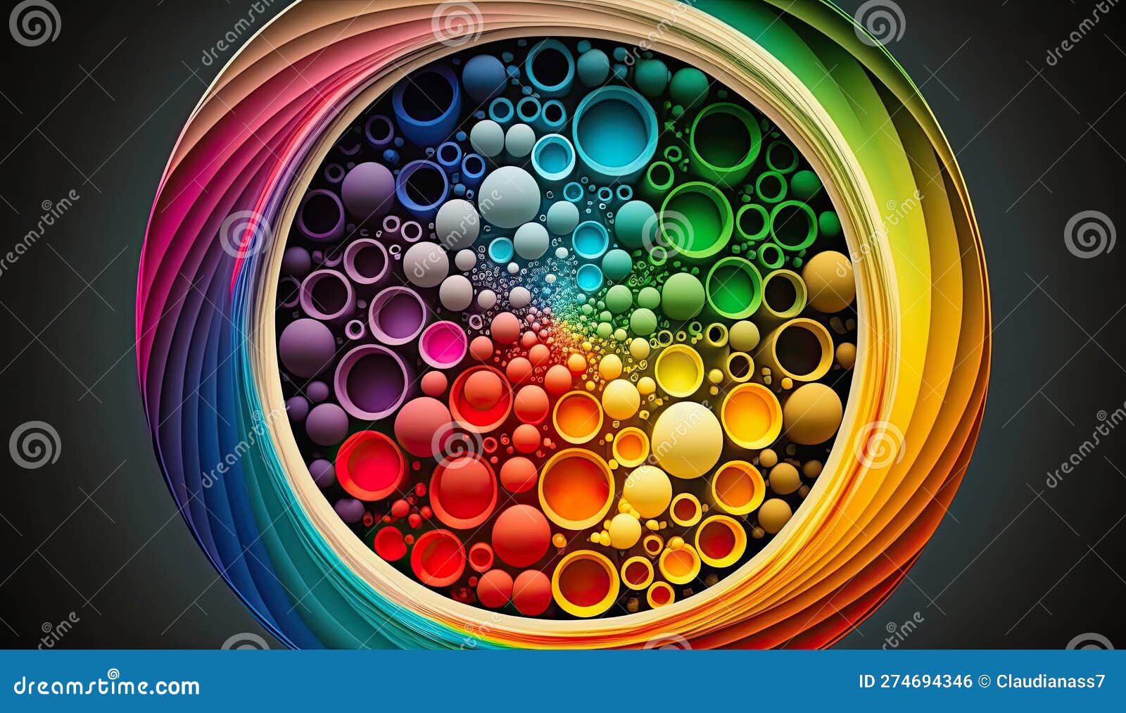 Multicolored Circle Generated by Midjourney Ai Stock Illustration ...