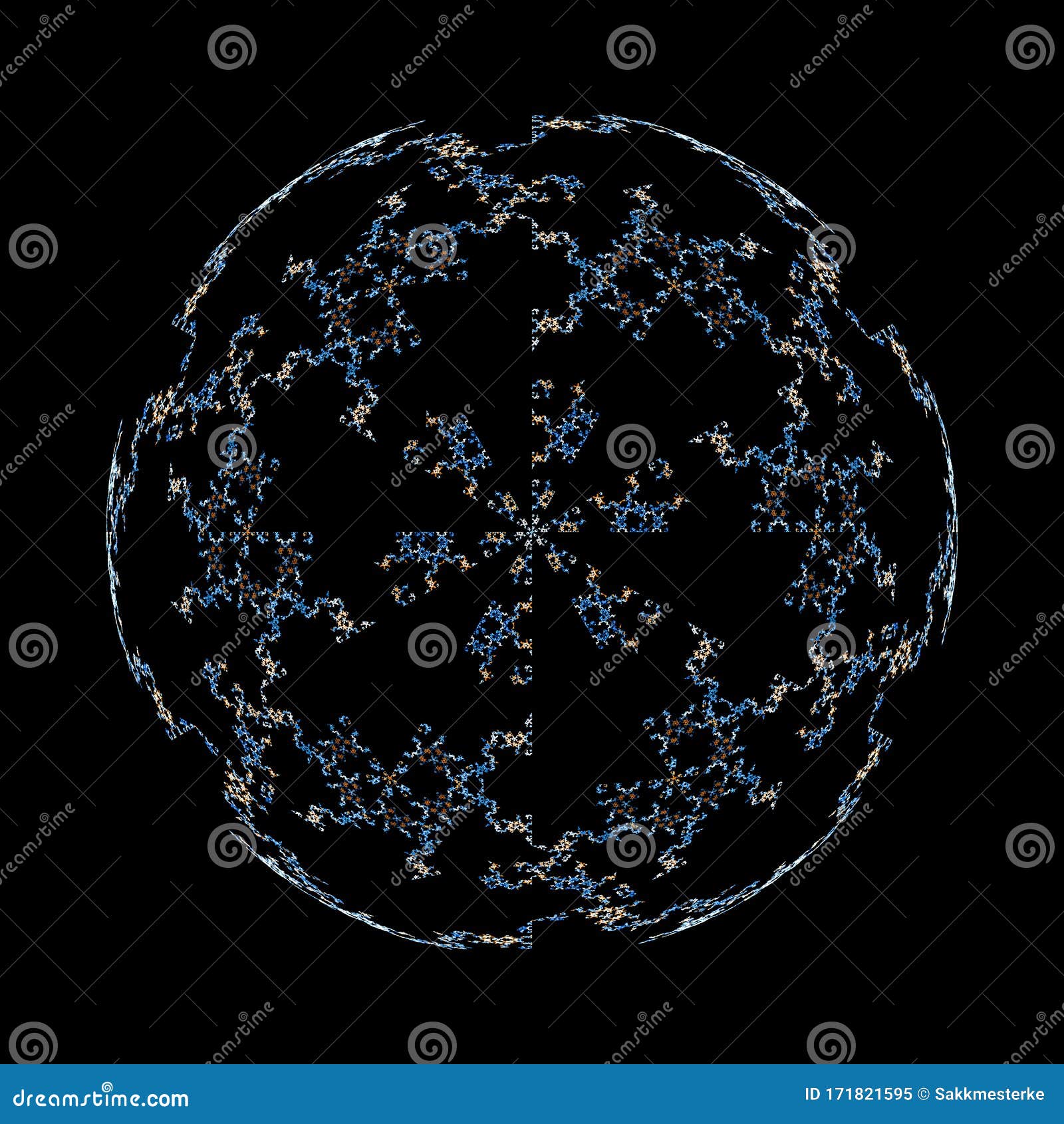 Multicolored Circular Fractal Effect, Isolated on Black Stock ...