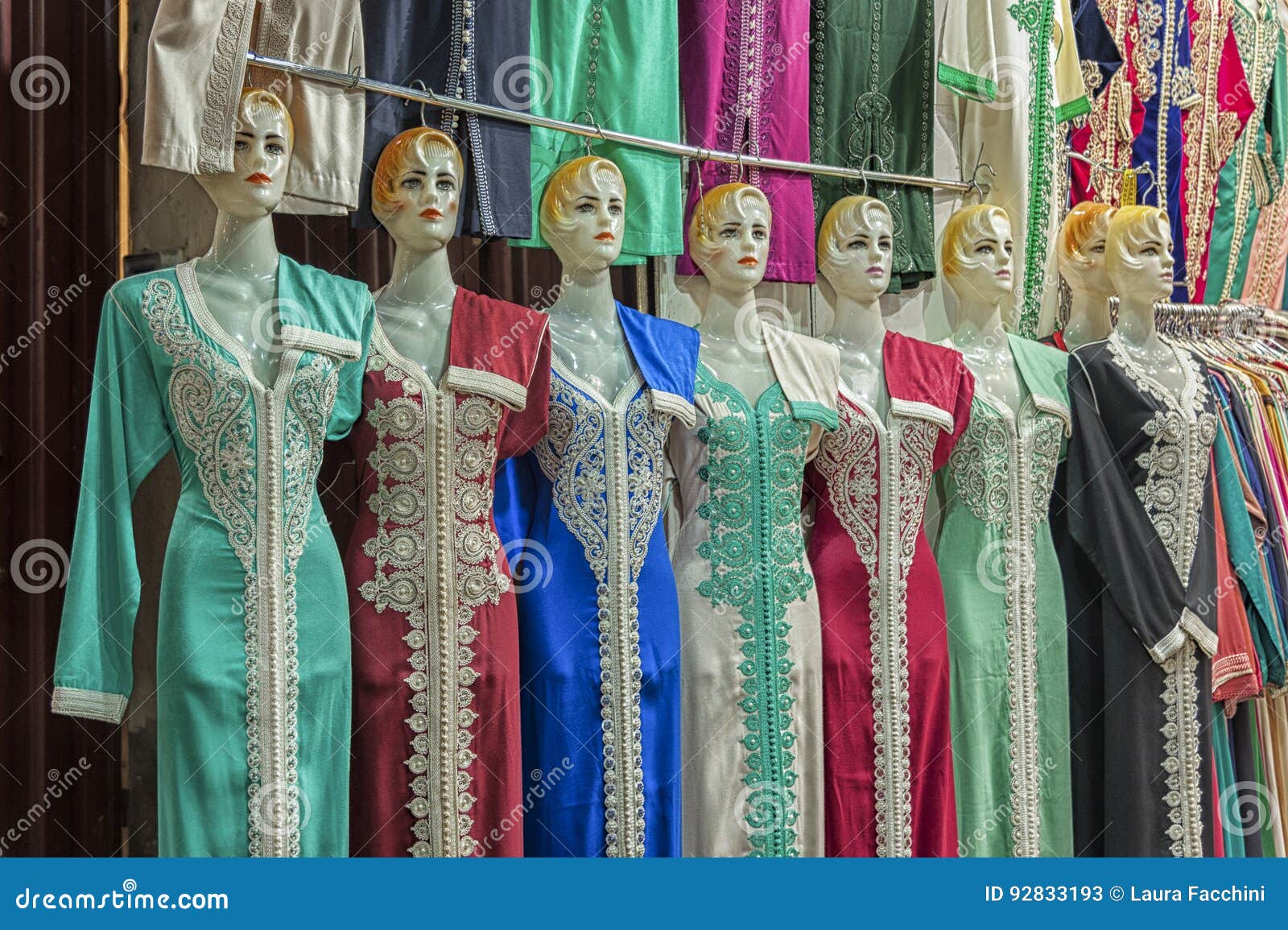 Multicolored Clothes on a Souk in Fez, Morocco Stock Image - Image of ...
