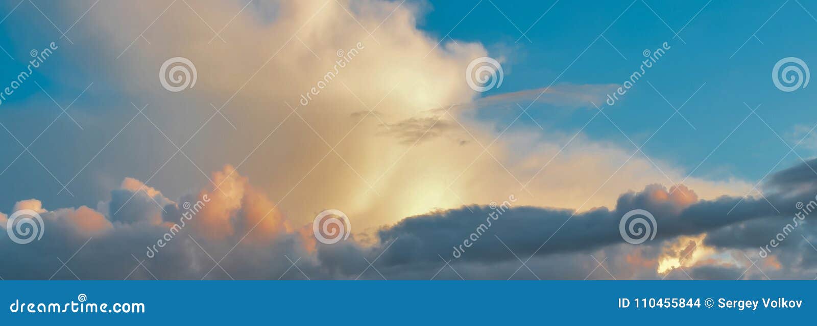 Multicolored Clouds in the Blue Sky Stock Photo - Image of setting ...