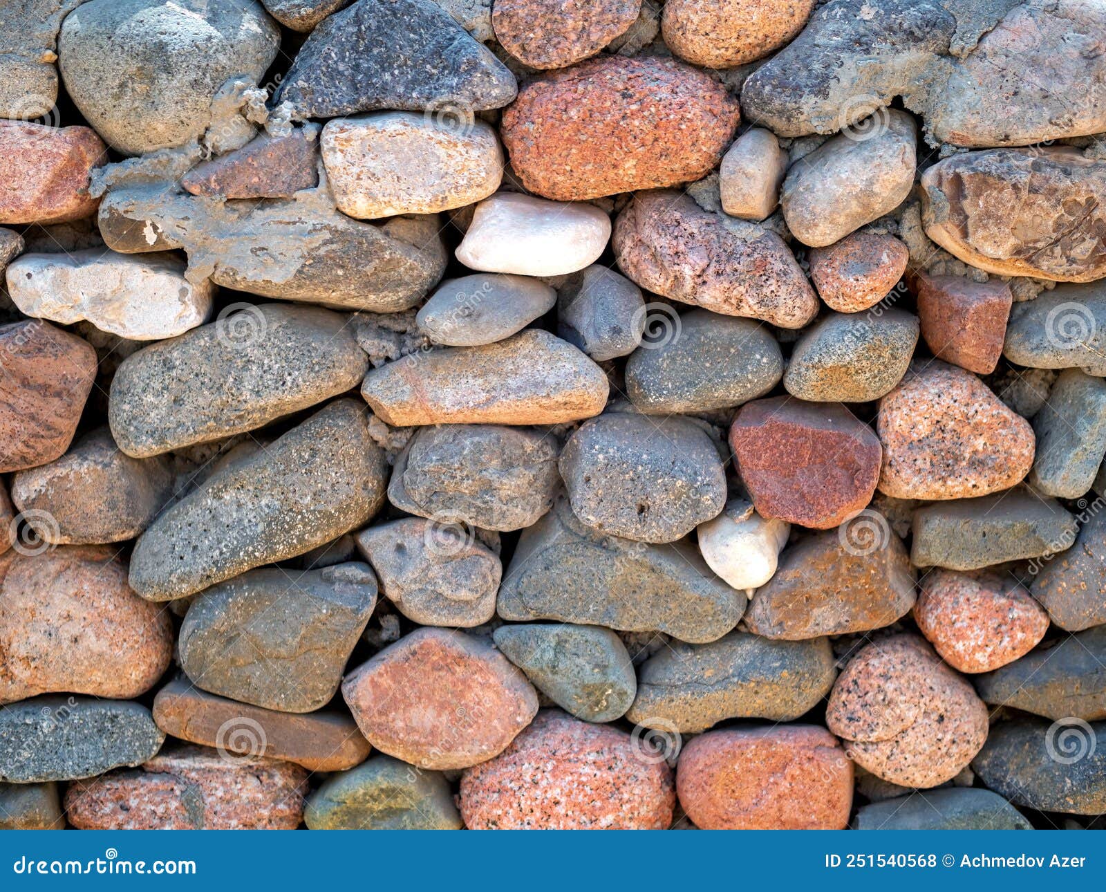 Multicolored Cobblestones Stone Wall, Good for Background, Seamless ...