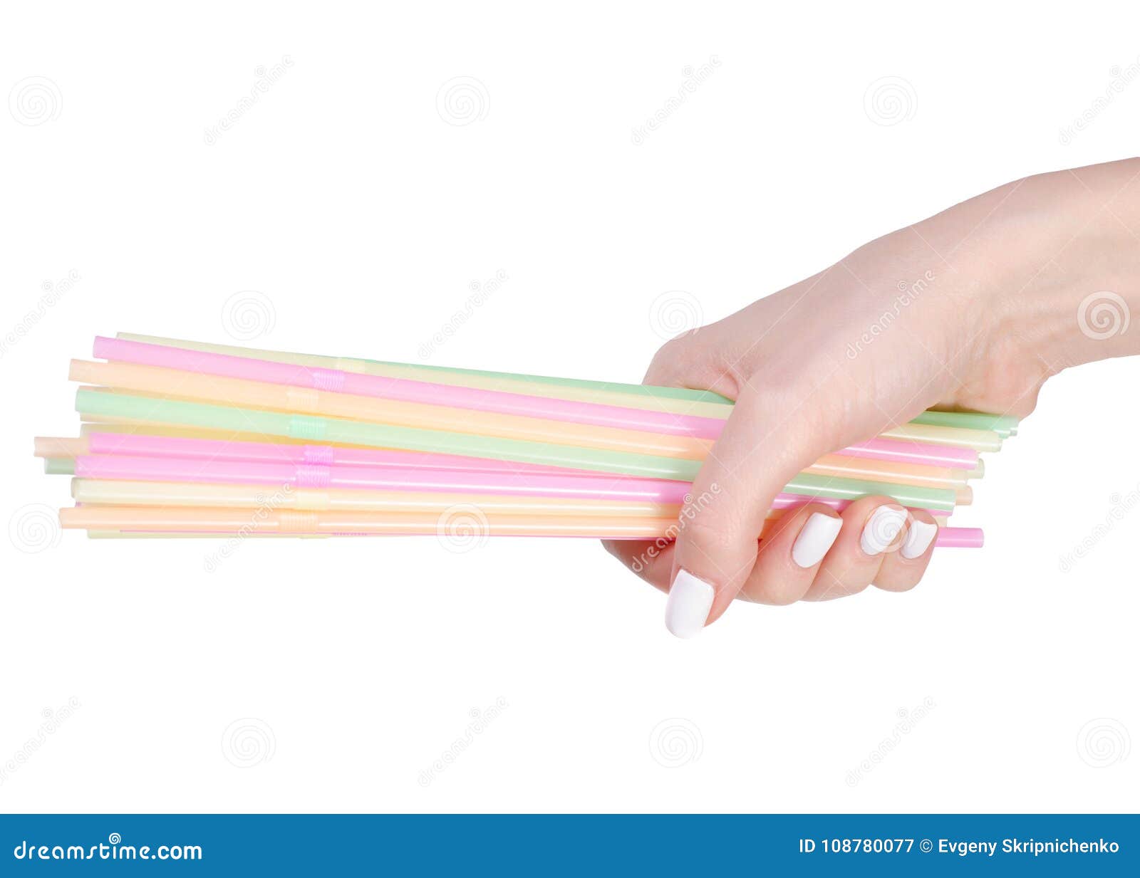 Multicolored Cocktail Straw in a Hand Stock Image - Image of party ...