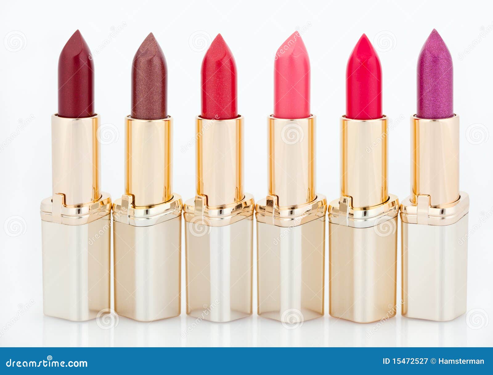 Multicolored Color Lipsticks Arranged in Line Stock Image - Image of ...