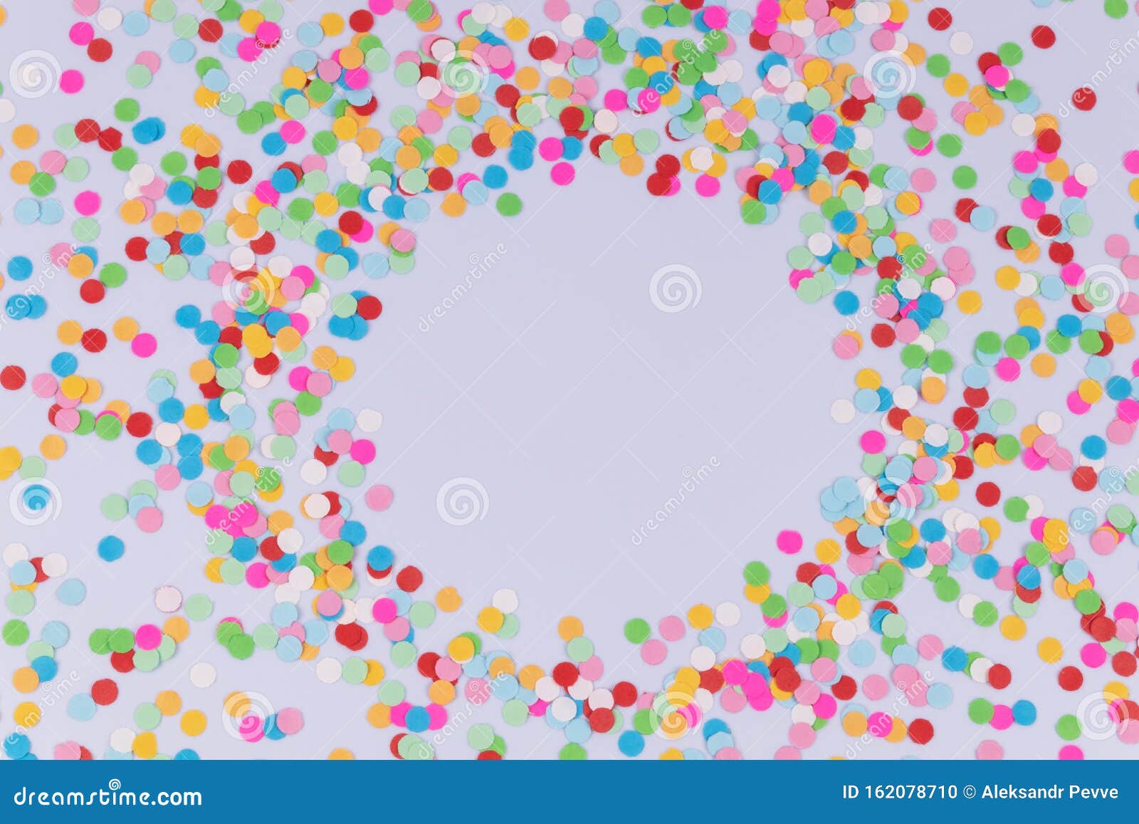 Multicolored Colorful Bright Round Confetti Scattered Around on White ...