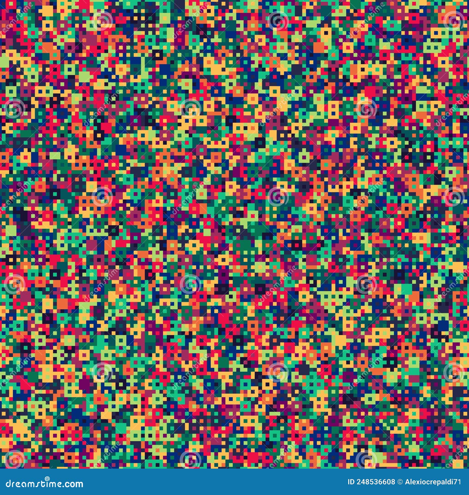 Small Multicolored Squares Composition. Seamless Vector Pattern. Stock ...