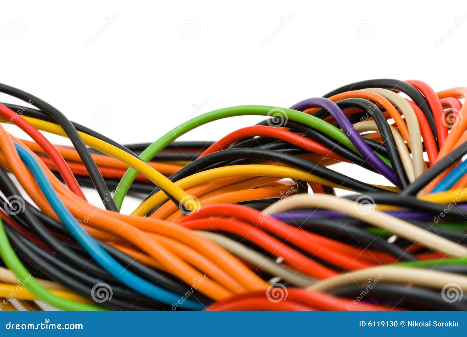 Multicolored Computer Cable Stock Photo - Image of multicore, cord: 6119130