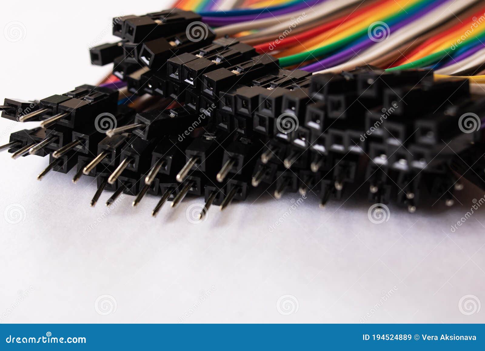 Multicolored Computer Wires on a White Background Stock Image - Image ...