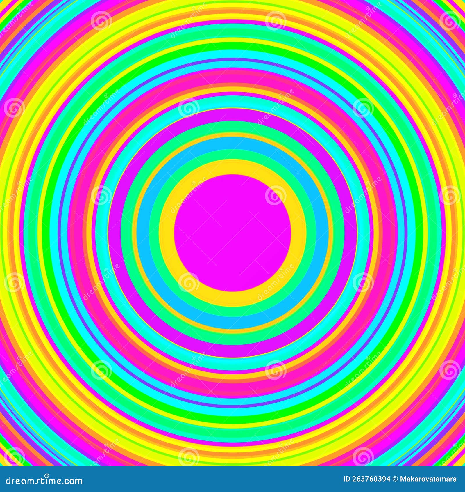 Multicolored Concentric Circles, Vibrant Colors, Simple Abstract ...