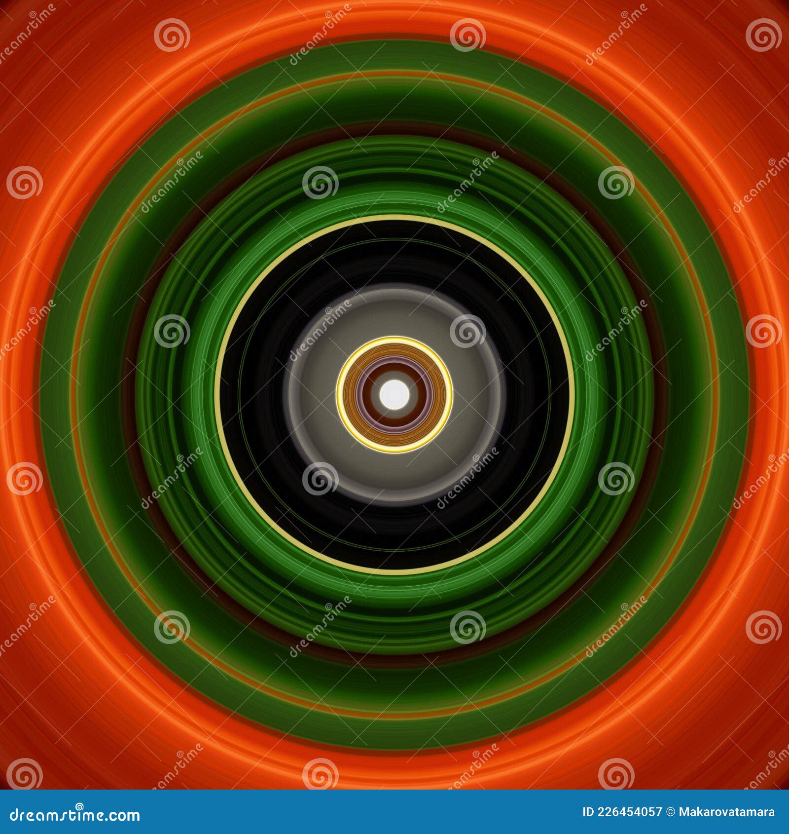 Multicolored Concentric Rings. Modern Circle Design. Red, Green, Grey ...