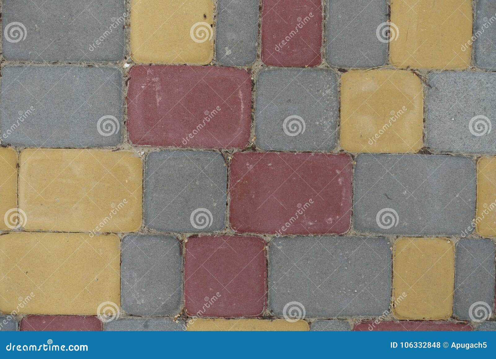 Multicolored Concrete Pavement Blocks from Above Stock Photo - Image of ...