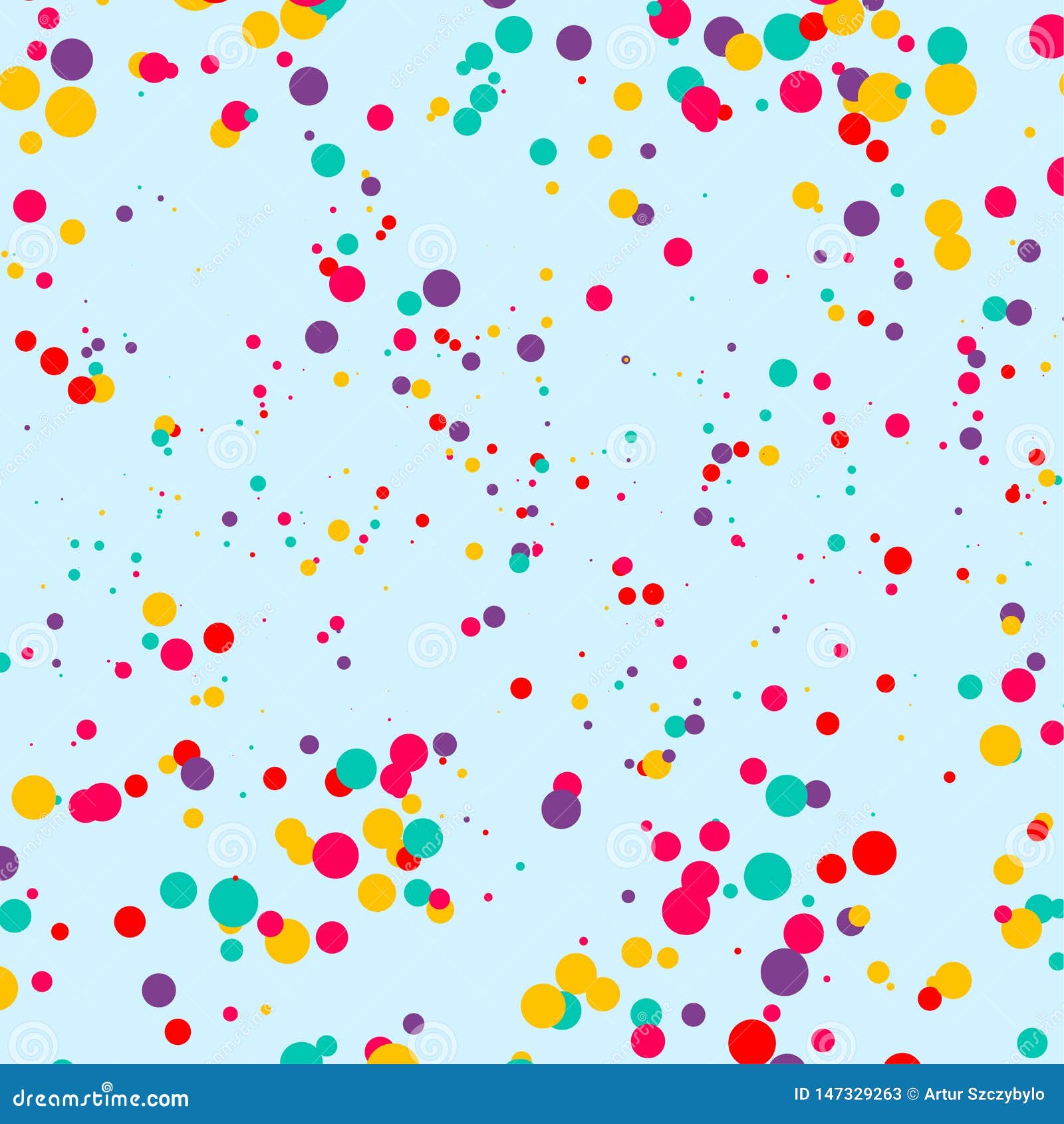Multicolored Confetti or Round Shape Inkblots Randomly Scattered in ...