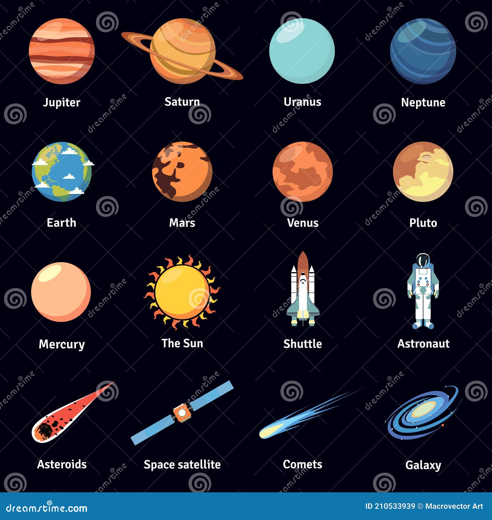 Multicolored Cosmos Icon Set Stock Vector - Illustration of marketing ...