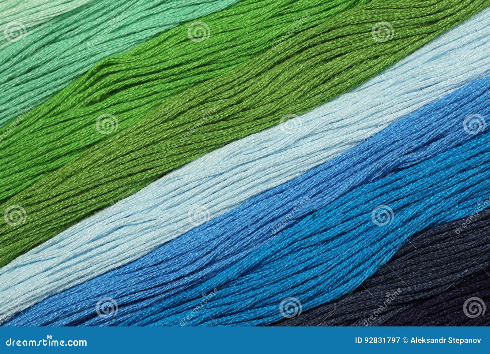 Multicolored Cotton Threads for Embroidery are Arranged in a Row Stock ...