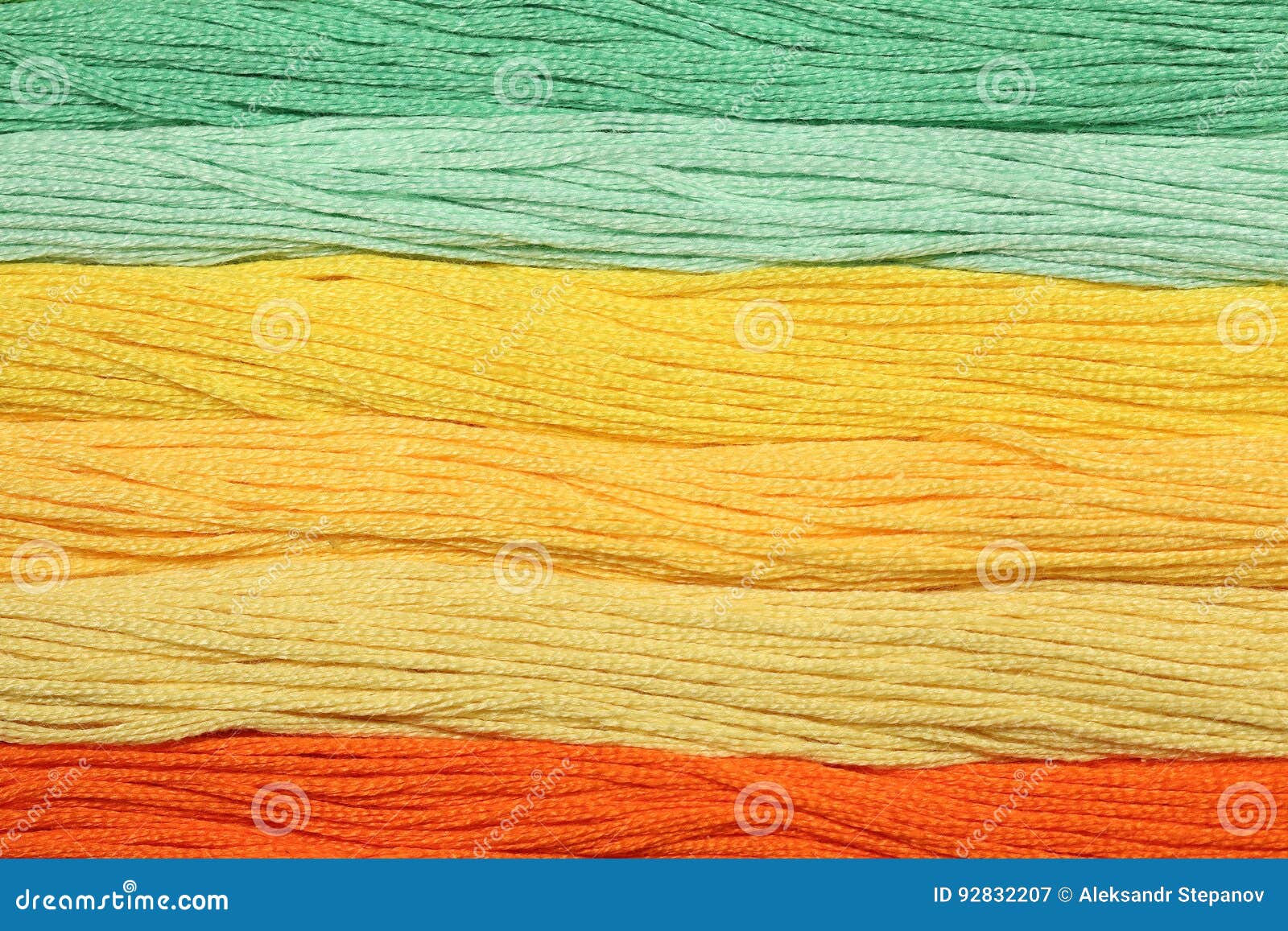 Multicolored Cotton Threads for Embroidery are Arranged in a Row Stock ...