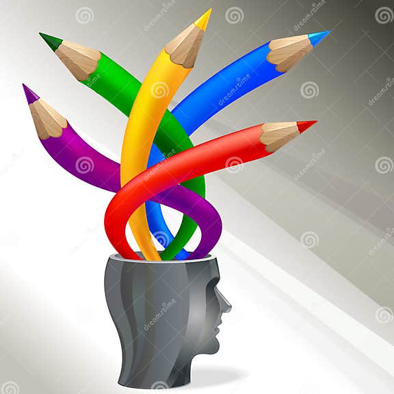 Multicolored Creative Pencils Concept Stock Vector - Illustration of ...
