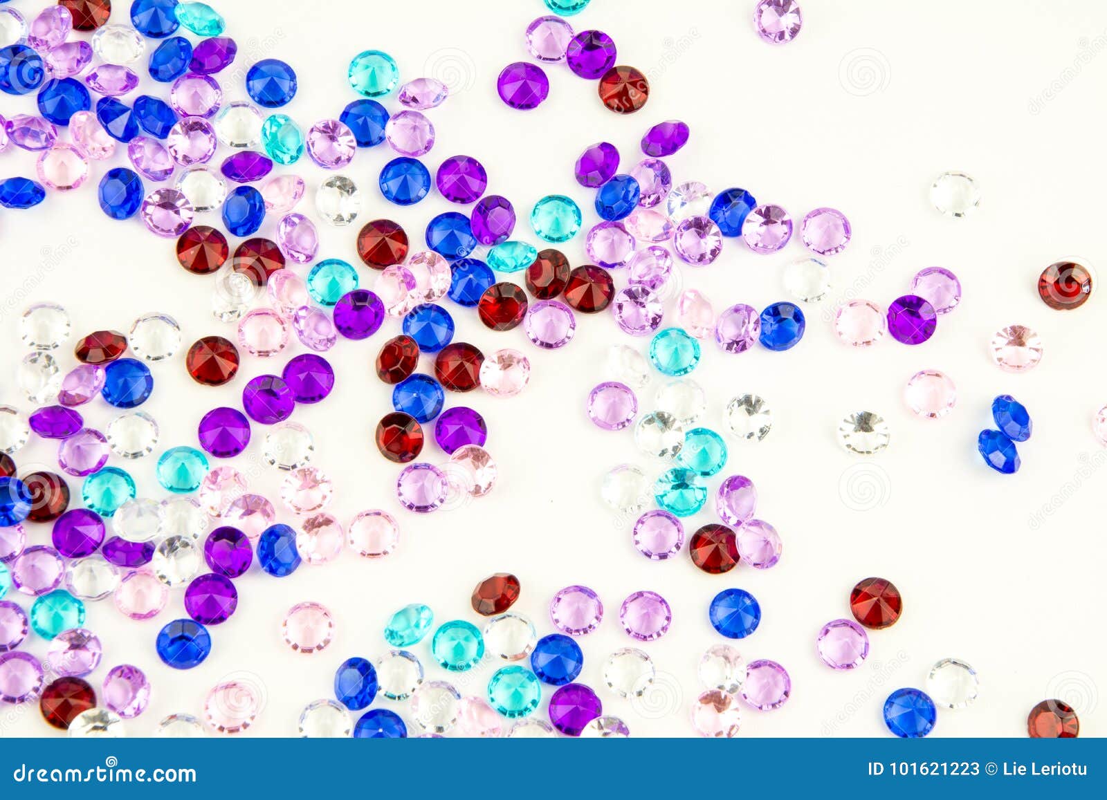 Multicolored Crystals Isolated on White Background. Gems Abstract ...