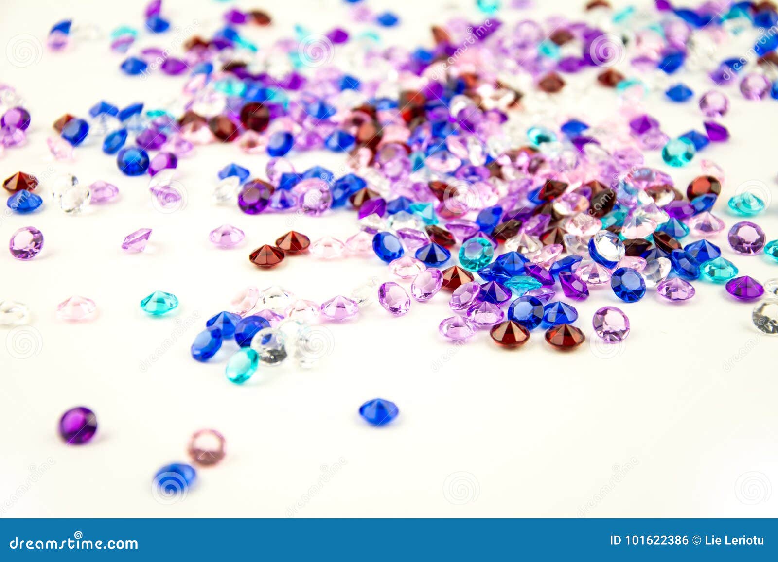 Multicolored Crystals Isolated on White Background. Gems Abstract ...