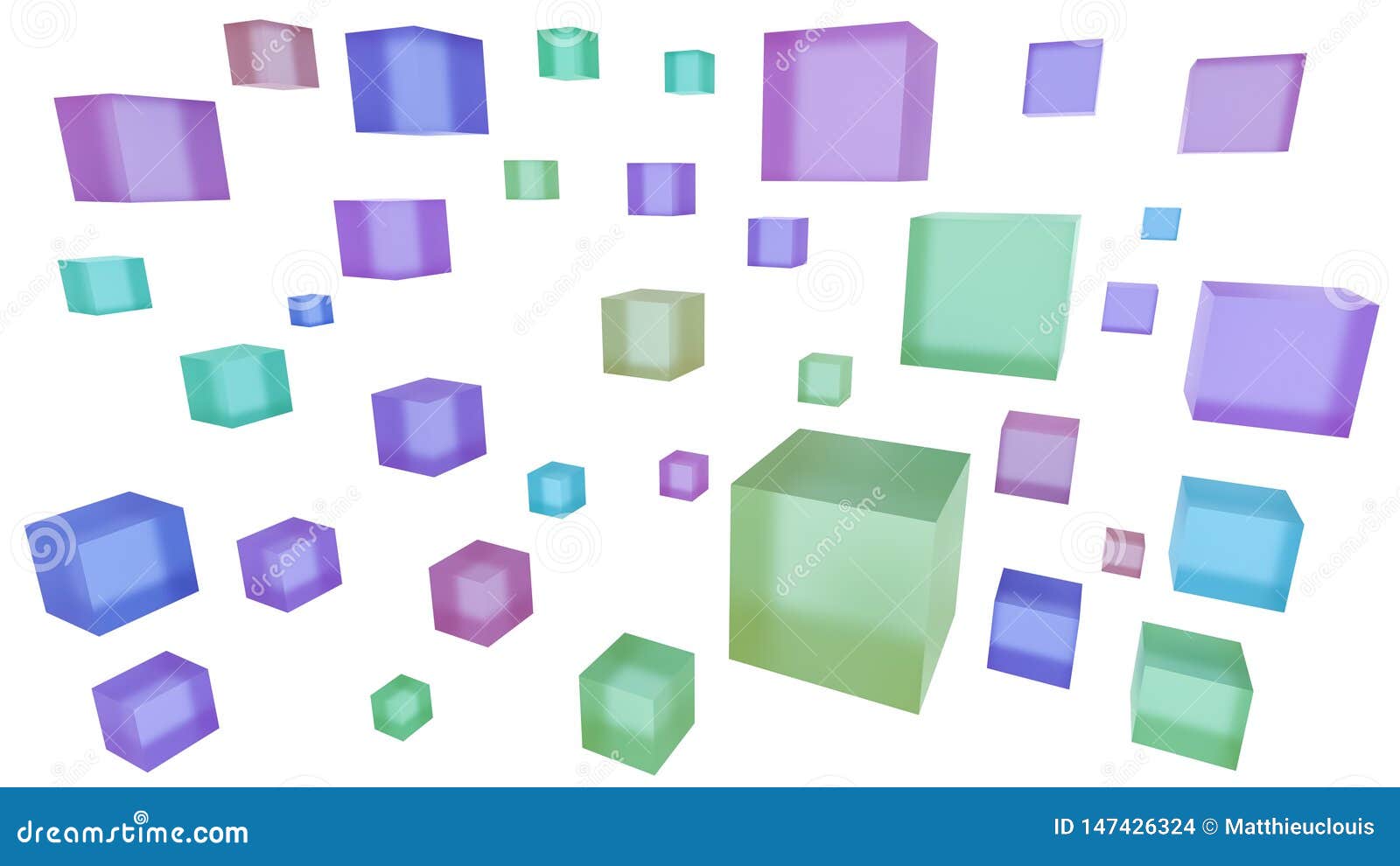 Multicolored Cubes Isolated on White. Abstract 3d Render Background ...