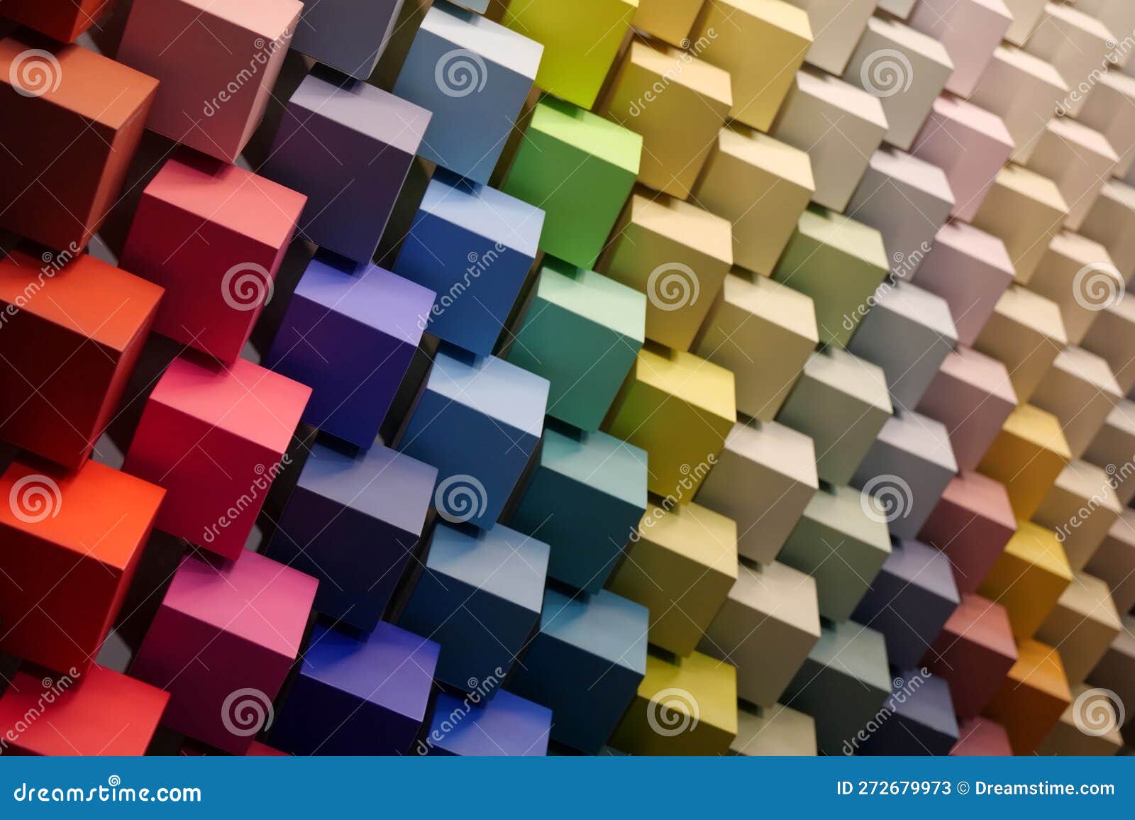 Multicolored Cubes. Palette of Colors and Shades, Range of Colours ...