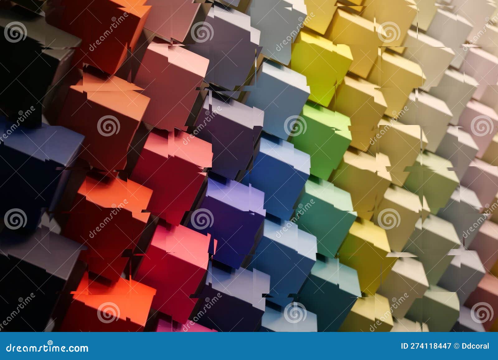 Multicolored Cubes. Palette of Colors and Shades, Range of Colours ...