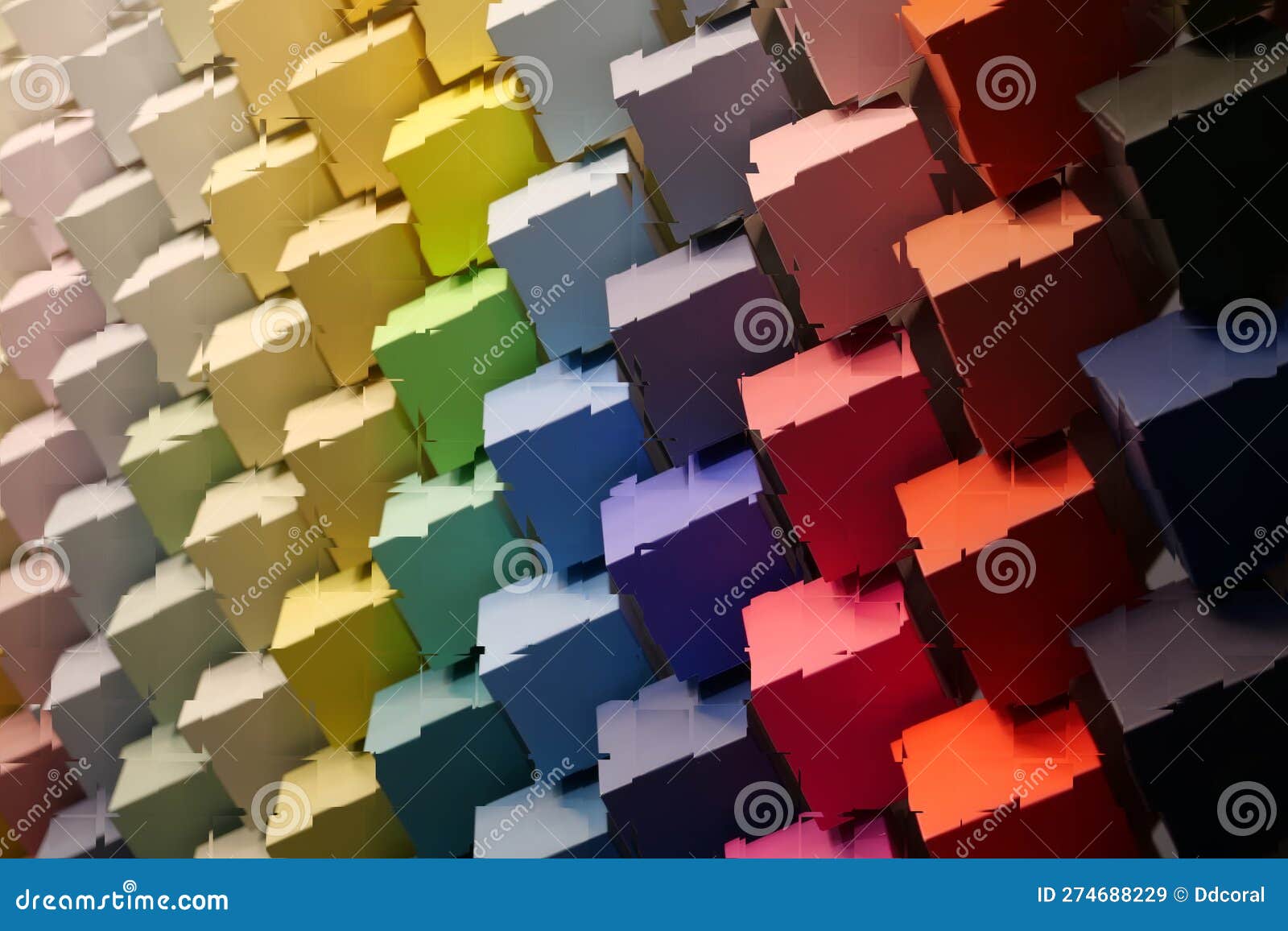 Multicolored Cubes. Palette of Colors and Shades, Range of Colours ...