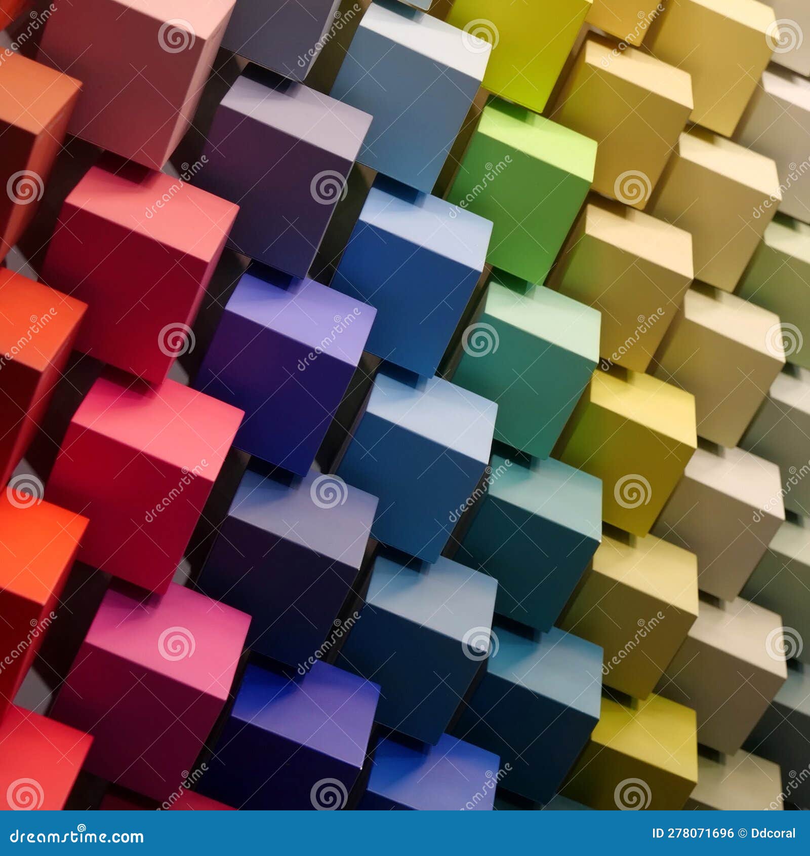 Multicolored Cubes. Palette of Colors and Shades, Range of Colours ...