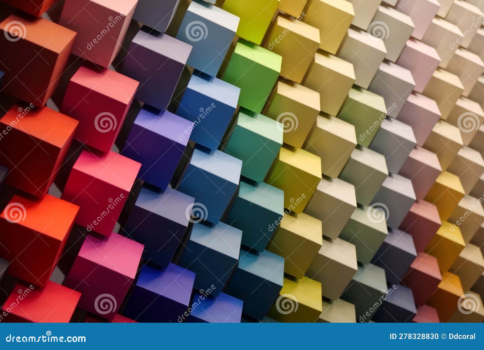 Multicolored Cubes. Palette of Colors and Shades, Range of Colours ...