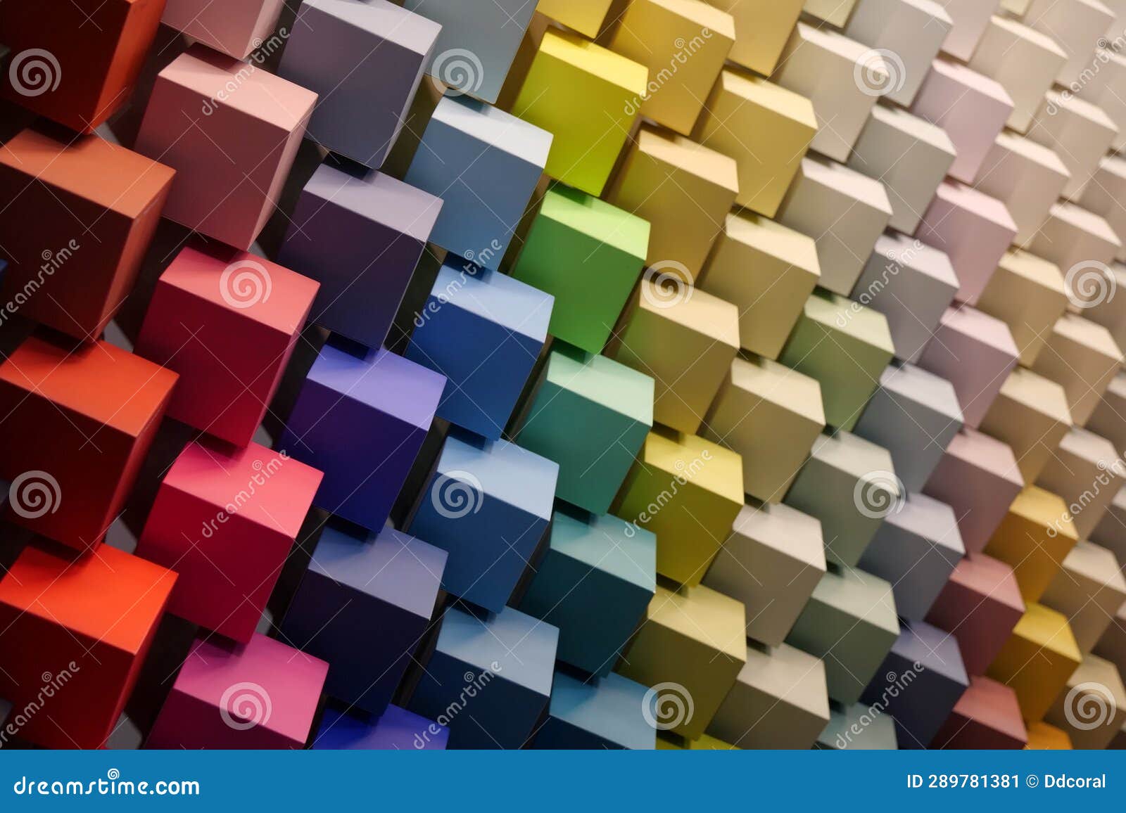 Multicolored Cubes. Palette of Colors and Shades, Range of Colours ...