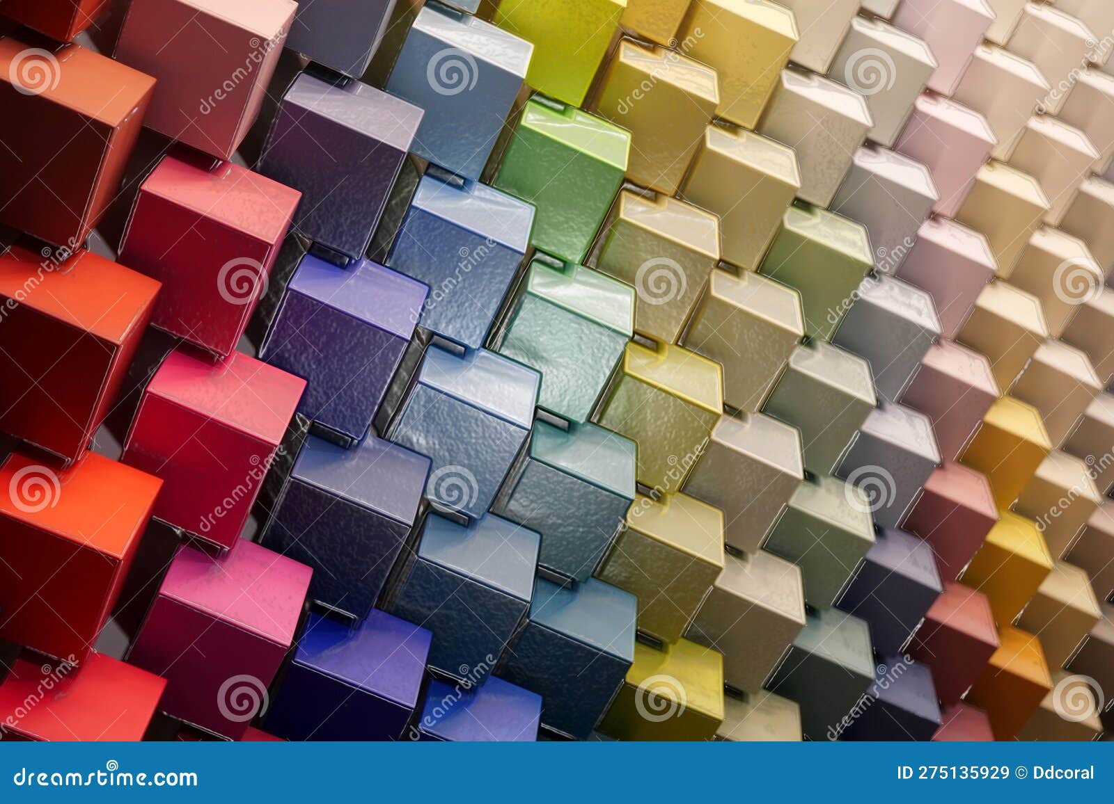 Multicolored Cubes. Palette of Colors and Shades, Range of Colours ...