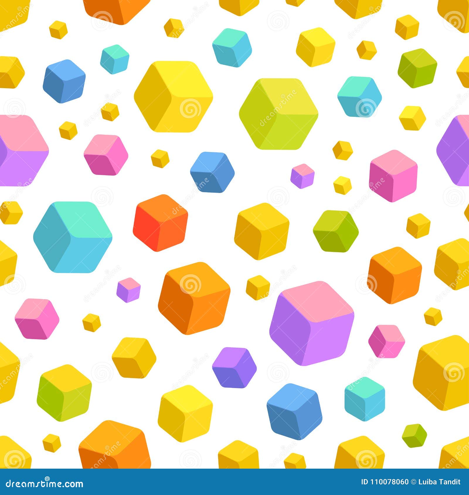 Multicolored Cubes - Pattern Stock Vector - Illustration of ...