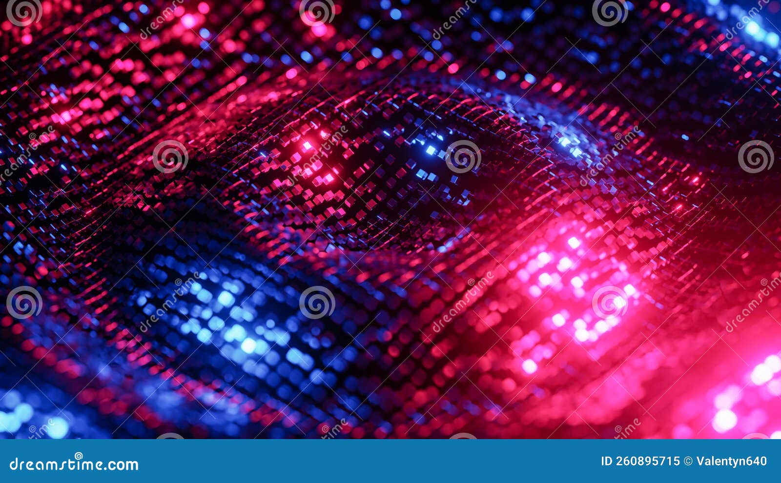 Multicolored Cubes Pulsating To the Beat of the Music. 3D Rendering ...