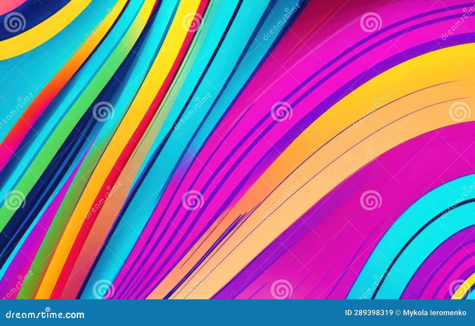 Multicolored, Curvilinear Lines, Abstraction Stock Illustration ...