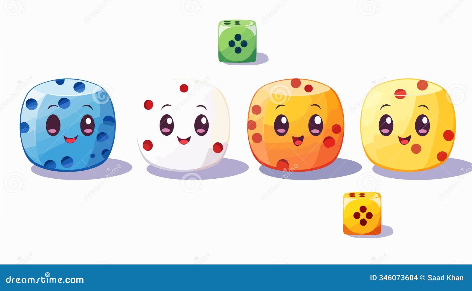 Multicolored And Cute Game Dice Vector Cartoon | CartoonDealer.com ...