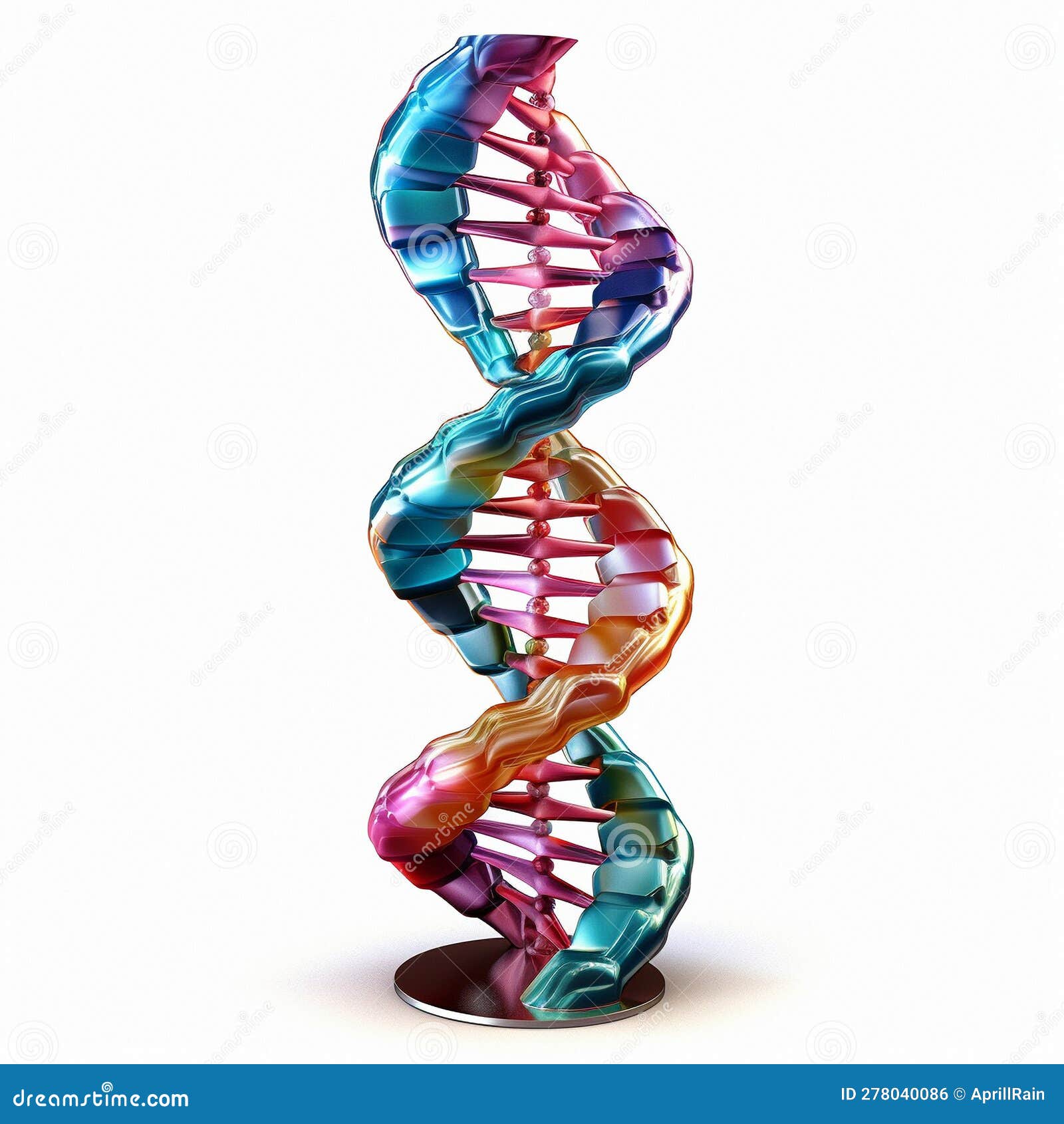 Multicolored 3d Dna Structure on a White Background Stock Illustration ...