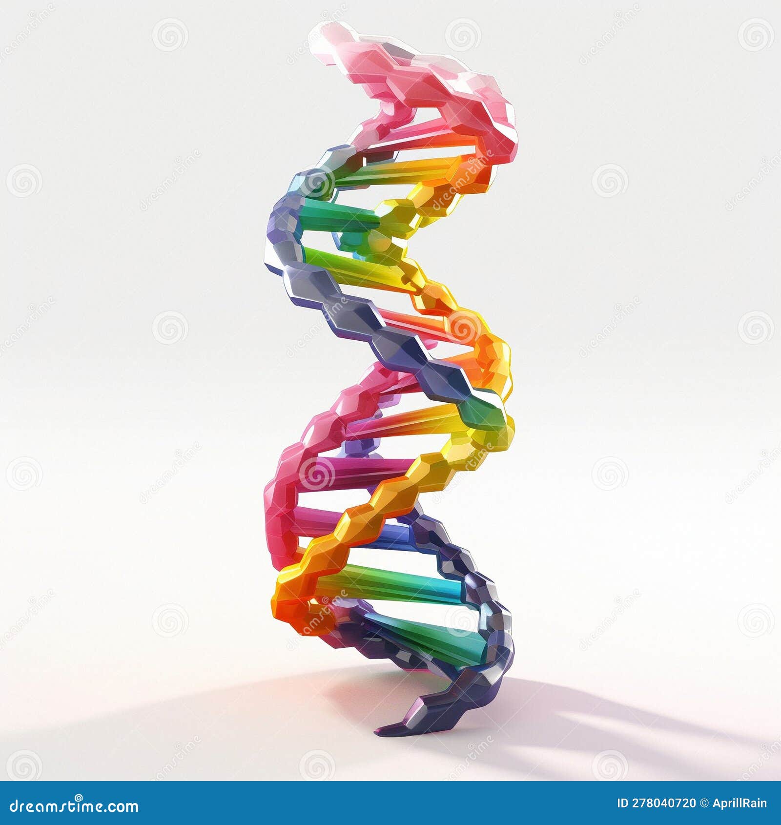 Multicolored 3d Dna Structure on a White Background Stock Illustration ...