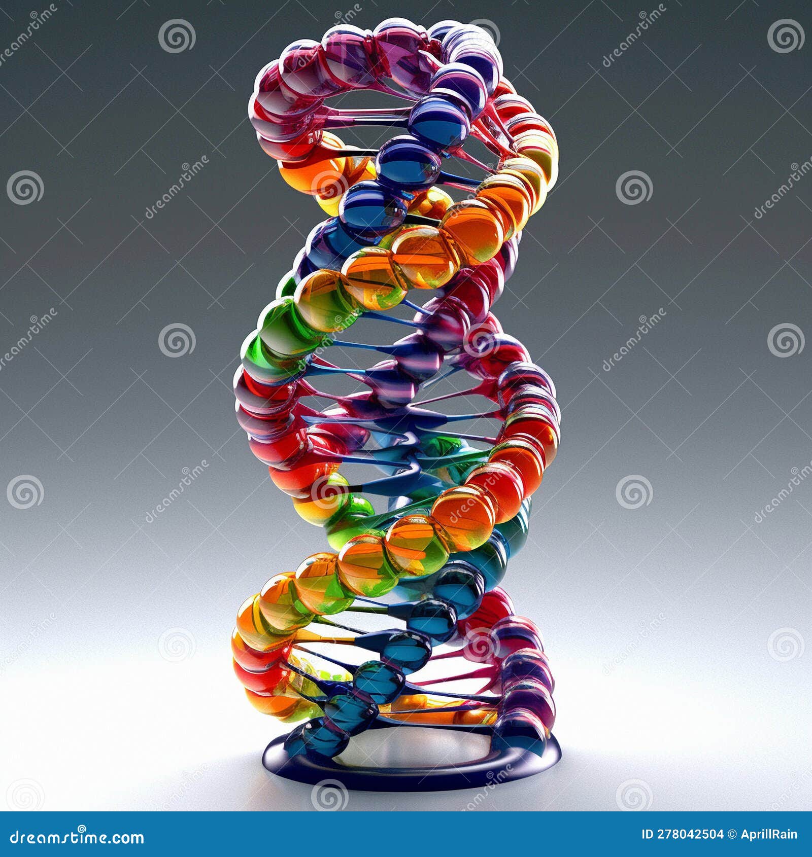 Multicolored 3d Dna Structure on a White Background Stock Illustration ...