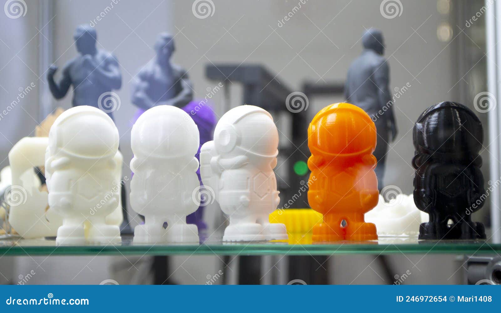 Multicolored 3D Printed Models. Objects Printed on 3D Printer from ...